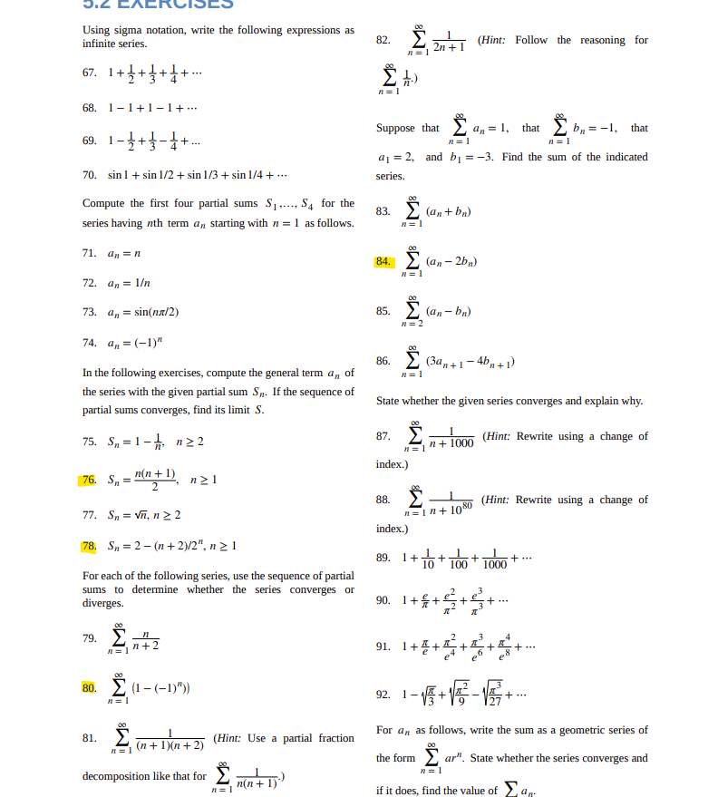 Solved Using sigma notation, write the following expressions | Chegg.com