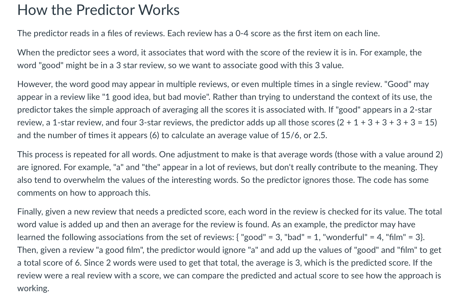 How the predictor Works The predictor reads in a | Chegg.com