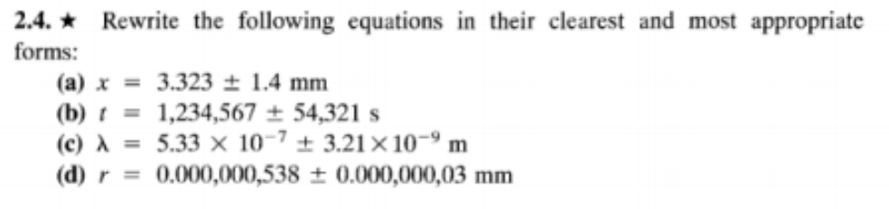 Solved 2 4 ⋆ Rewrite The Following Equations In Their