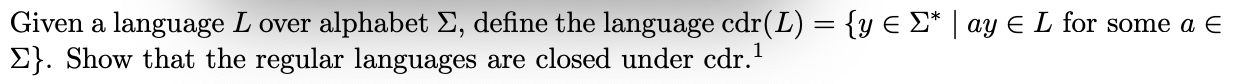 Solved Given a language L over alphabet £, define the | Chegg.com