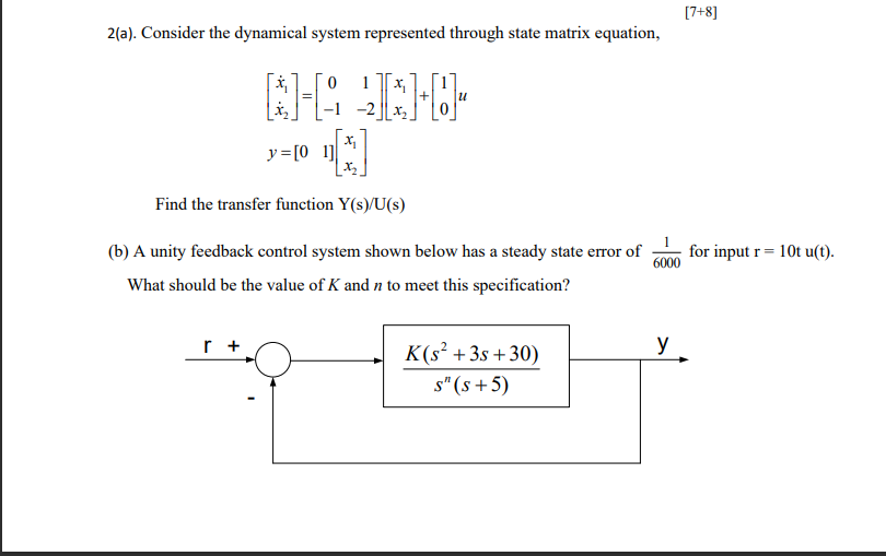 Solved Control System problem sir, please answer it if you | Chegg.com