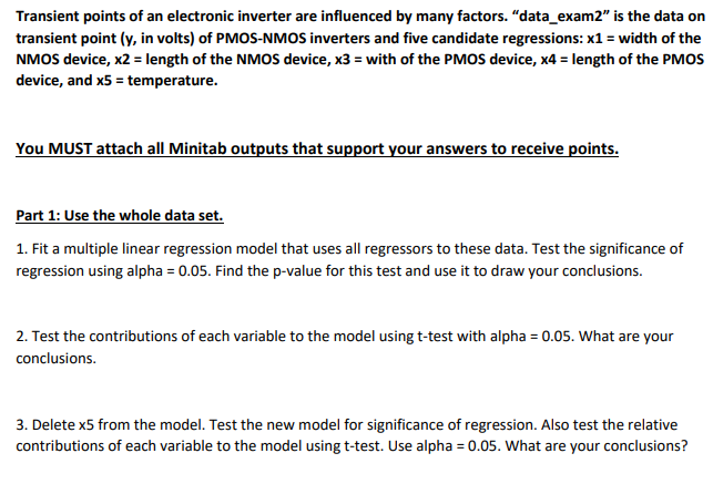 Solved Transient points of an electronic inverter are | Chegg.com