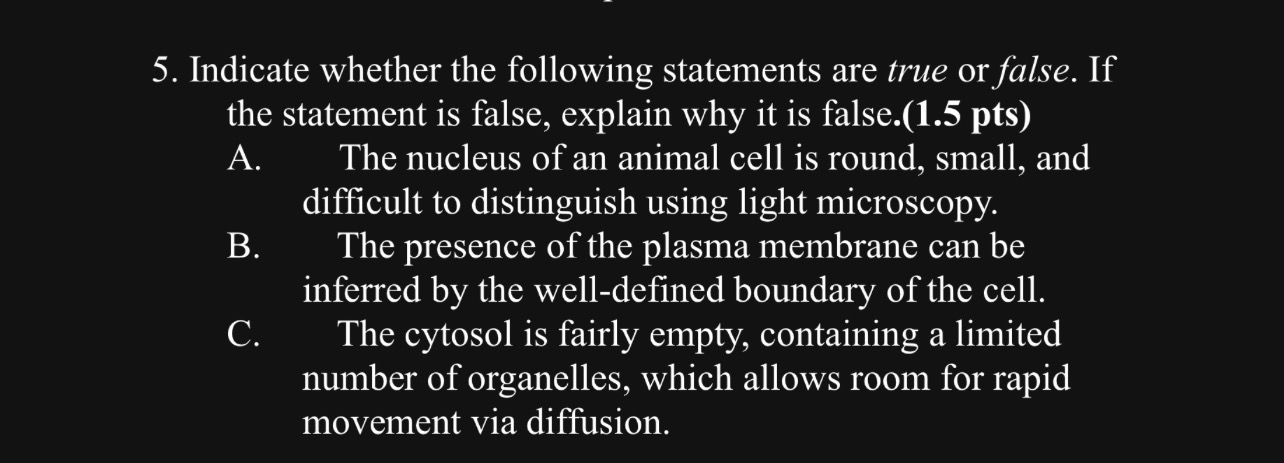 Solved Indicate whether the following statements are true or | Chegg.com