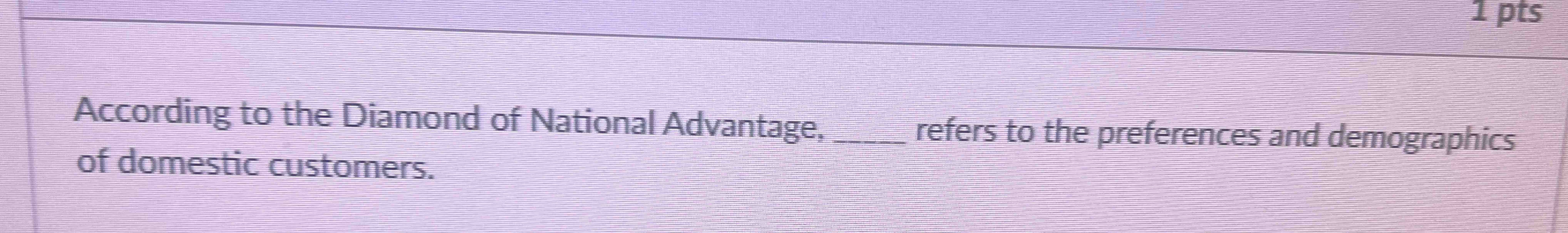 Solved According to the Diamond of National Advantage,of | Chegg.com