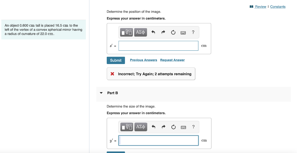 Solved A Review | Constants Determine the position of the | Chegg.com