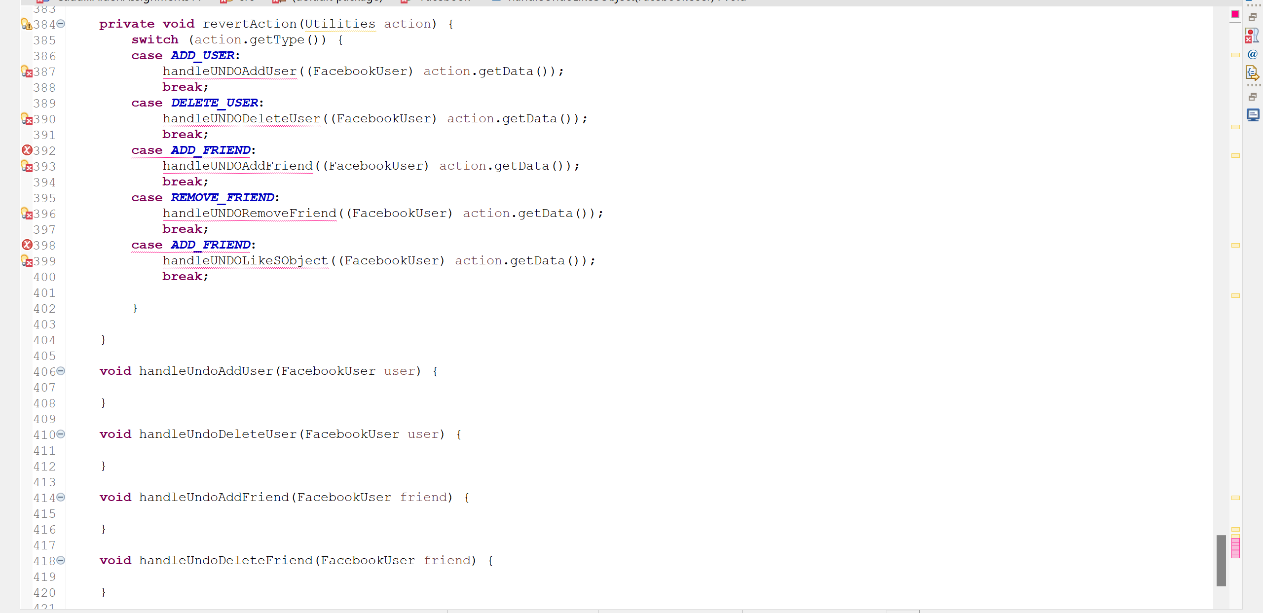 Solved Java. I'm working on making a multi-level undo | Chegg.com