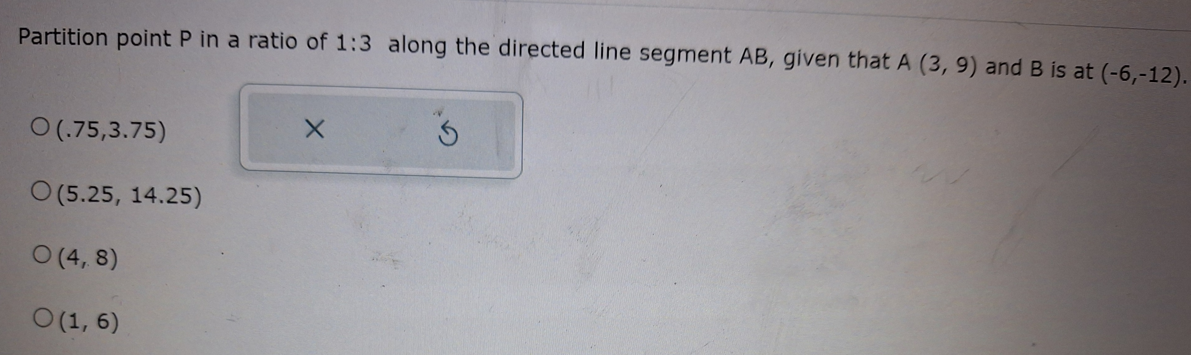 Solved Partition point P ﻿in a ratio of 1:3 ﻿along the | Chegg.com