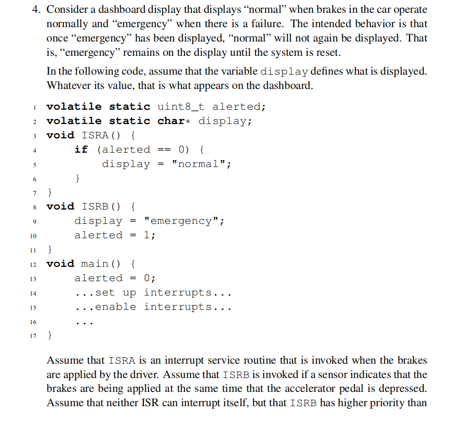 4. Consider a dashboard display that displays | Chegg.com