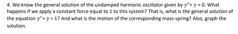 Solved 4. We know the general solution of the undamped | Chegg.com