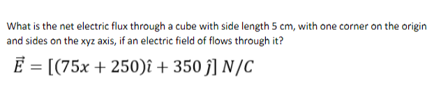 Solved What is the net electric flux through a cube with | Chegg.com