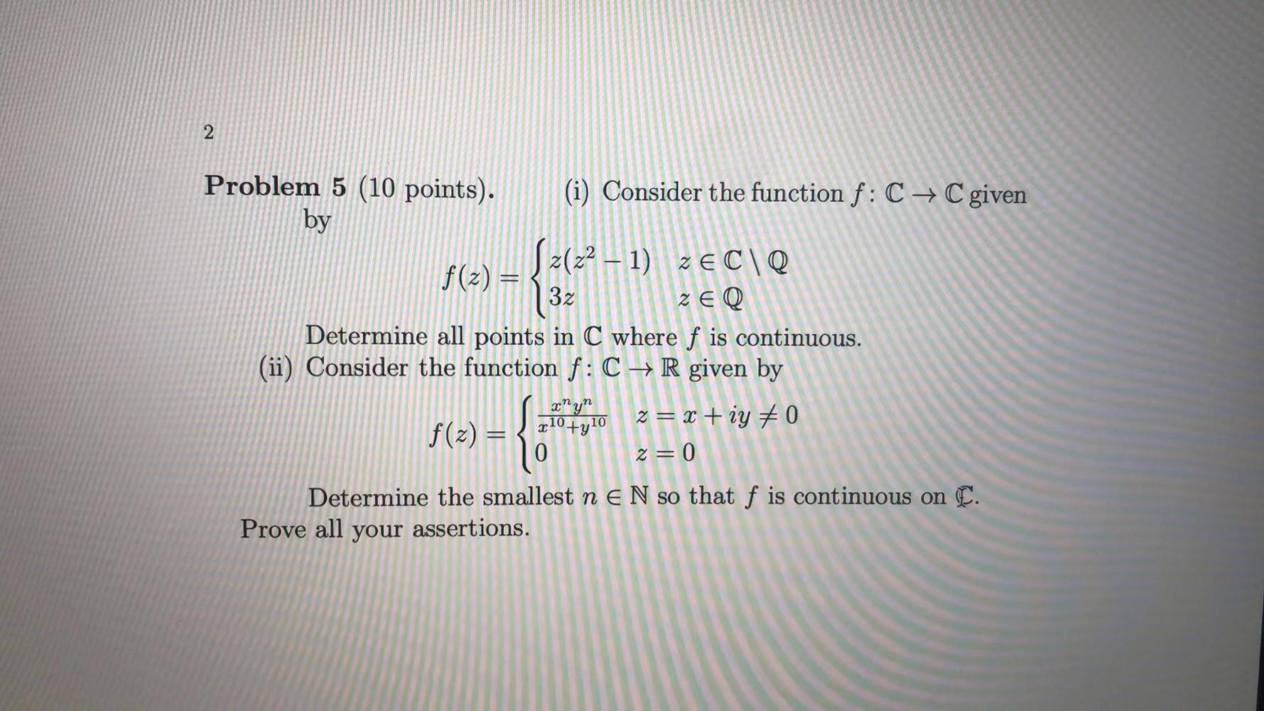 Solved 2 Problem 5 10 Points By I Consider The Function 9670