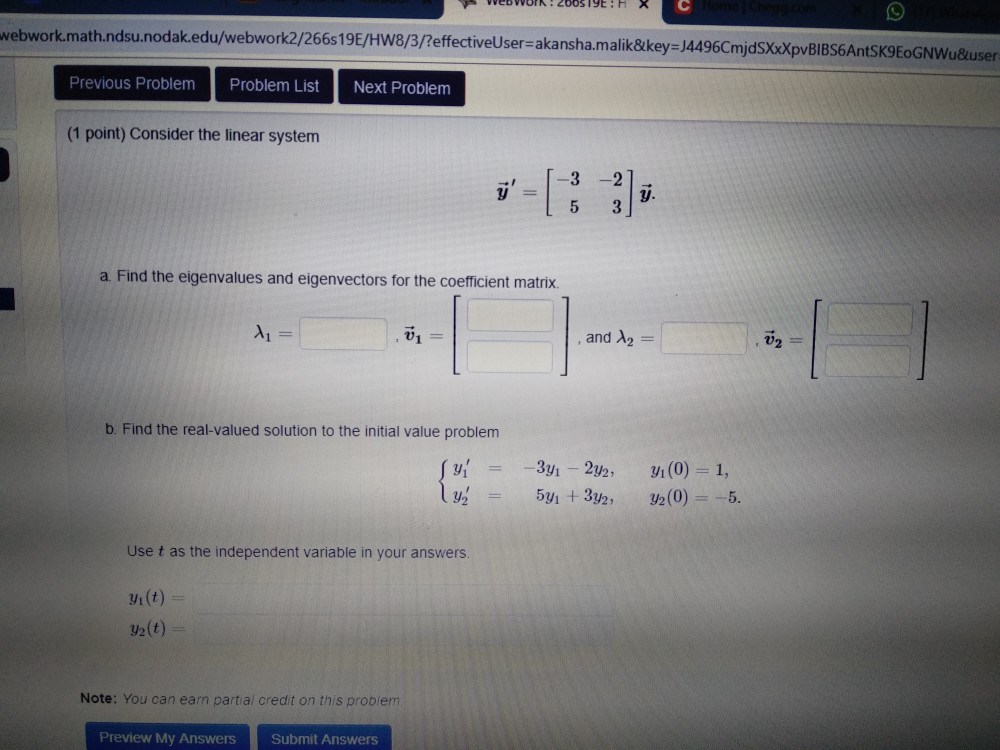 Solved webwork.math.ndsu.nodak.edu/webwork2/266s19E/HW8/3/ | Chegg.com