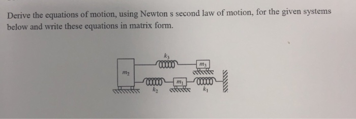 Solved Derive the equations of motion, using Newton s second | Chegg.com