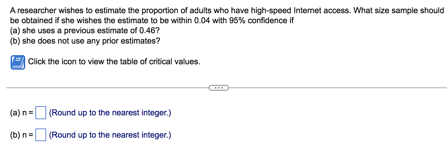 Solved A researcher wishes to estimate the proportion of | Chegg.com