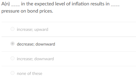 Solved A(n) in the expected level of inflation results in | Chegg.com