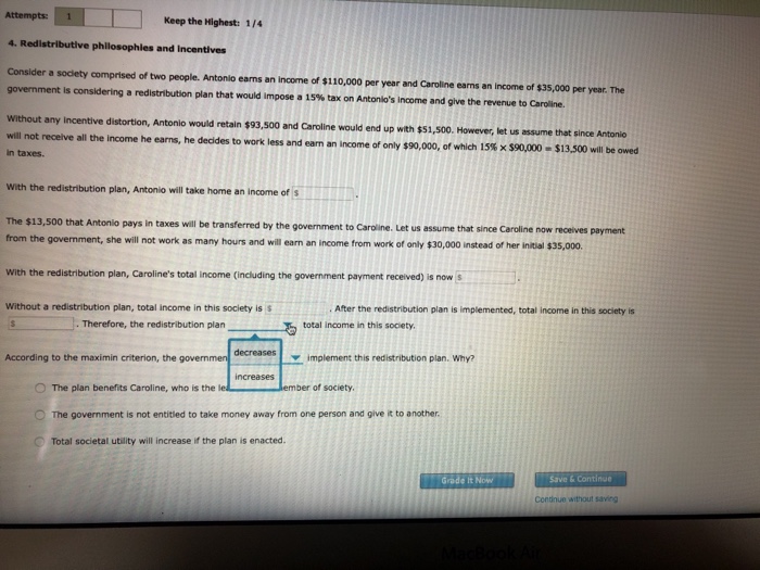 Solved Attempts: Keep the Highest: 1/4 4. Redistributlve | Chegg.com