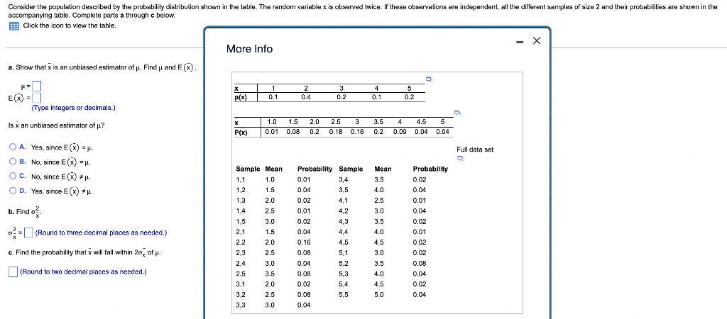 Solved Consider the population described by the probability | Chegg.com