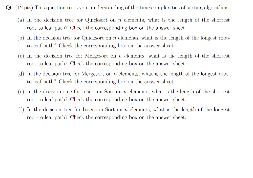 Solved Q6 (12 pts) This question tests your understanding of | Chegg.com
