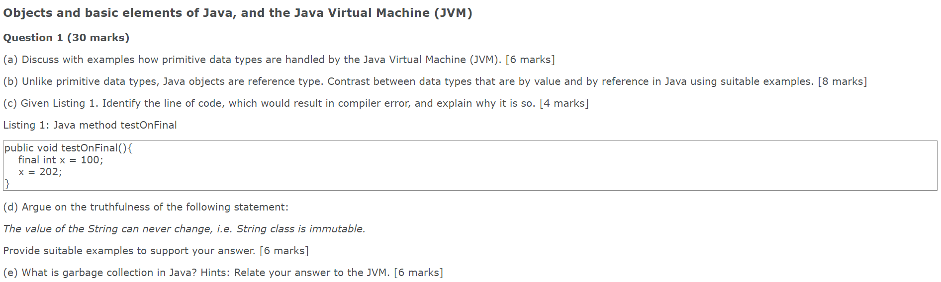 Solved Objects and basic elements of Java, and the Java | Chegg.com