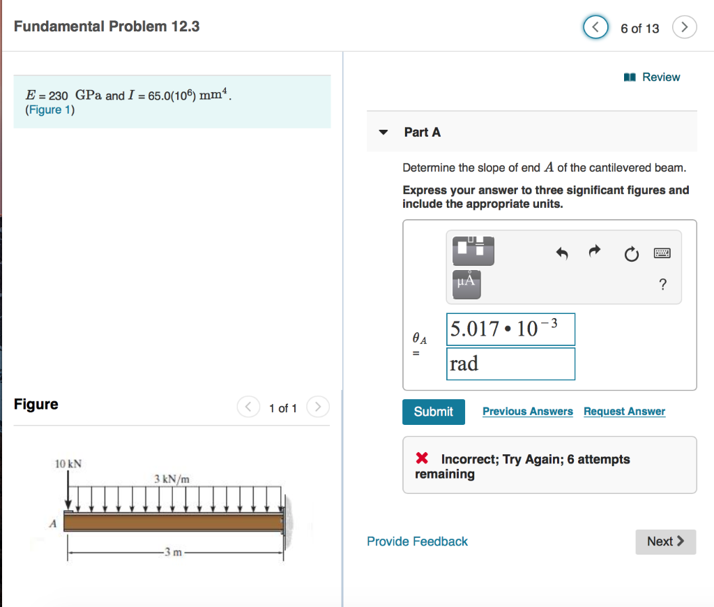 Solved Fundamental Problem 12.3 © 6 of 13 » m Review E = 230 | Chegg.com