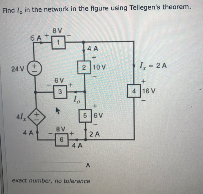 Solved Find Io in the network in the figure using Tellegen's | Chegg.com