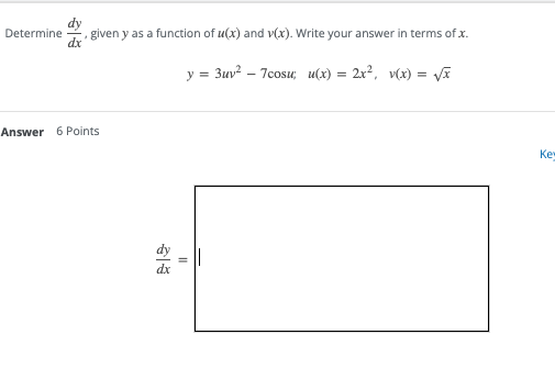 Solved Determine given y as a function of u(x) and v(x). | Chegg.com