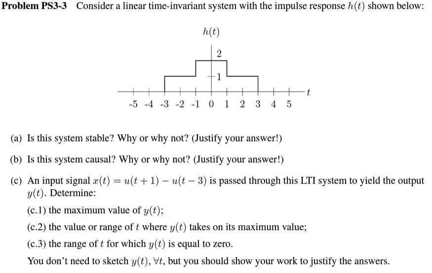 Problem PS3-3 ﻿Consider a linear time-invariant | Chegg.com