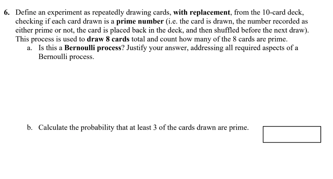 Solved 6. Define an experiment as repeatedly drawing cards, | Chegg.com