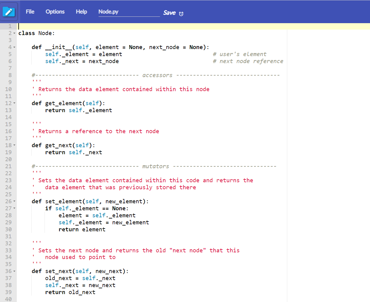 Solved 2. Download the files Node.py, Double_Node.py, and | Chegg.com