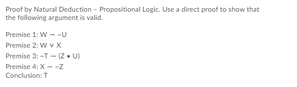 Solved Proof By Natural Deduction Propositional Logic Use