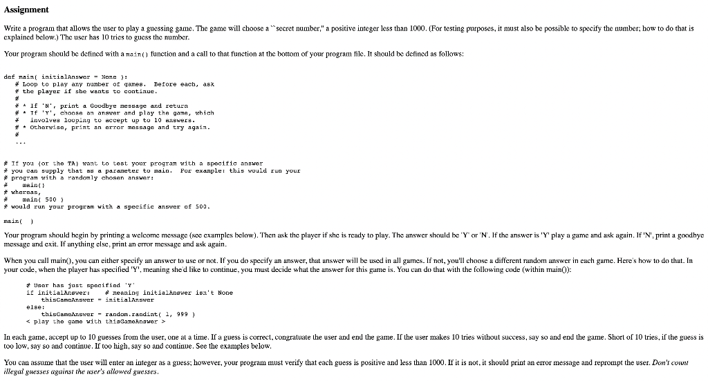 Solved Assignment Write a program that allows the user to | Chegg.com