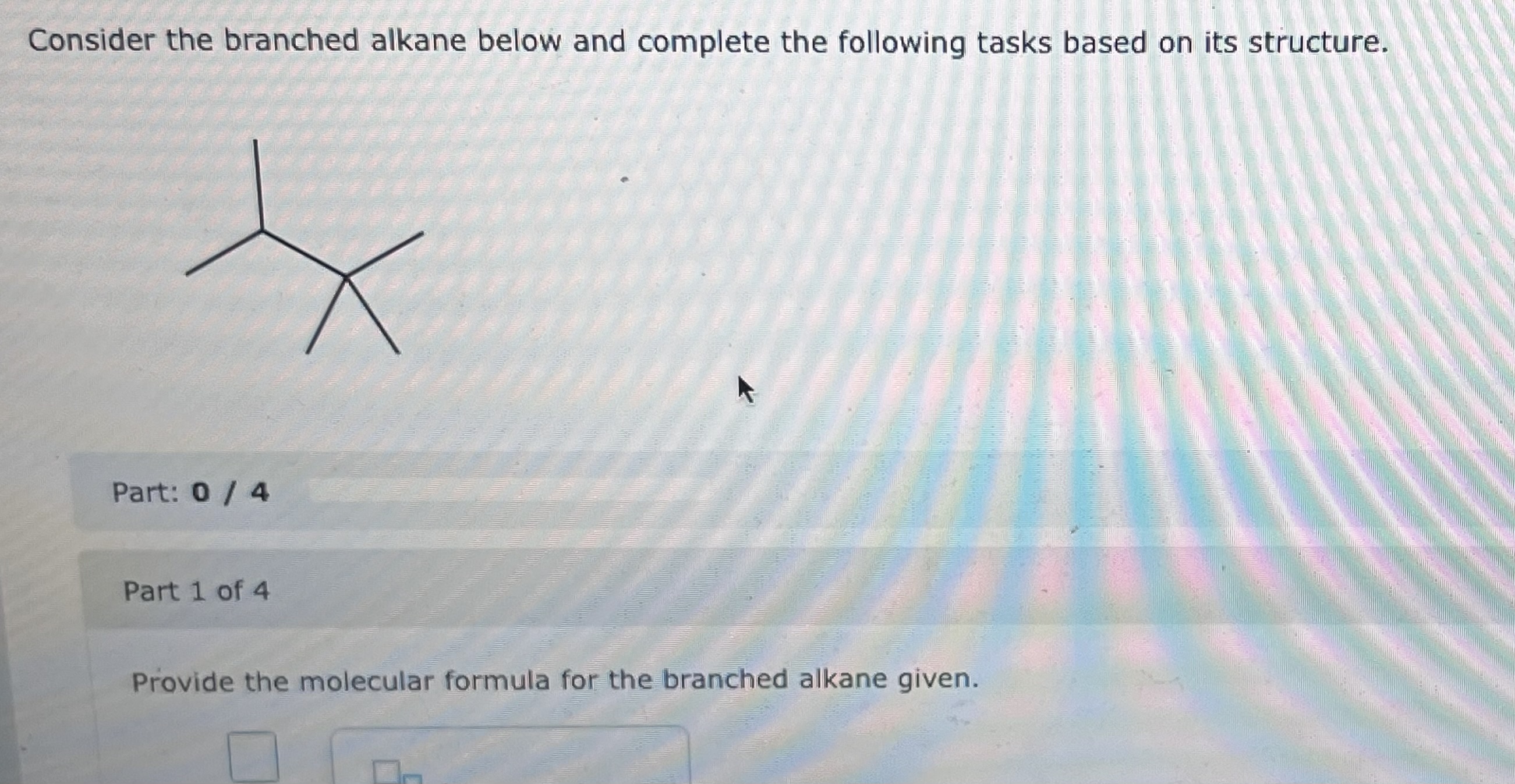 Solved Consider the branched alkane below and complete the | Chegg.com
