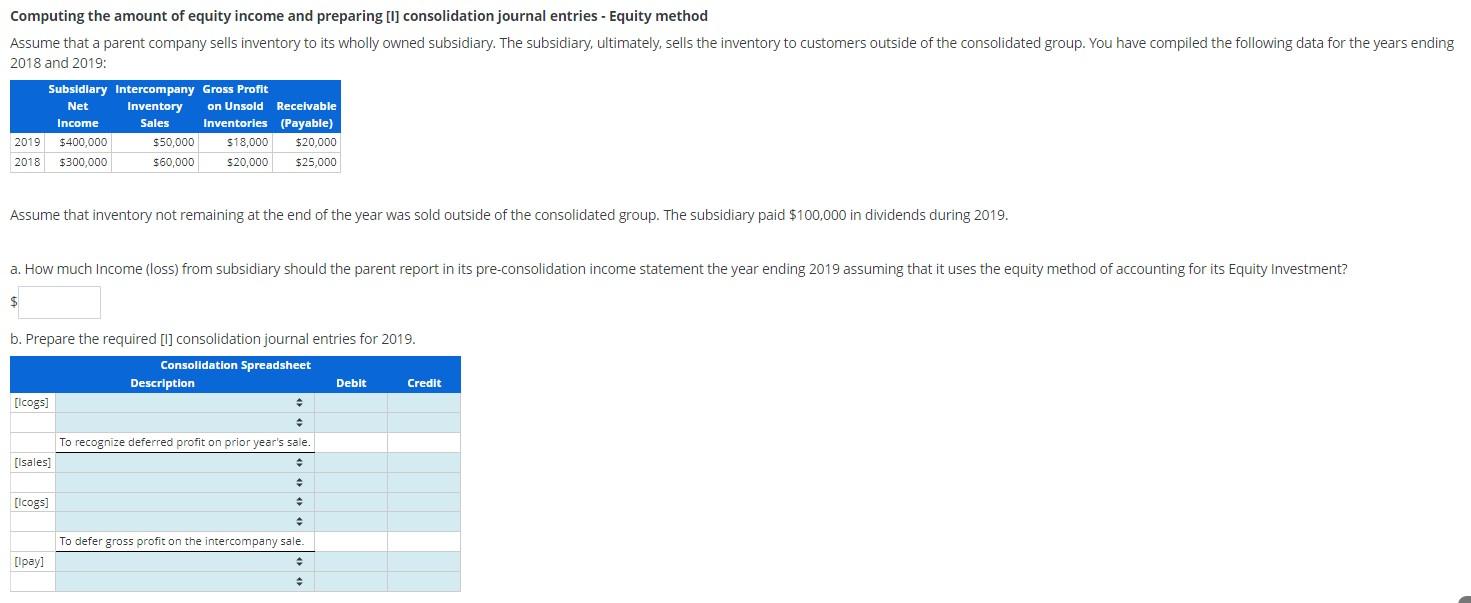 Solved b. Prepare the required [I] consolidation journal | Chegg.com