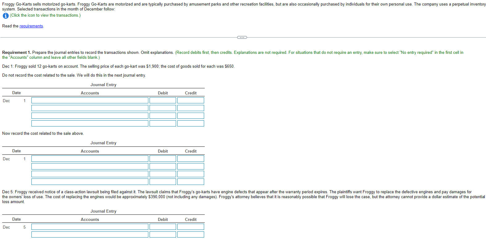 Solved \begin{tabular}{|c|c|} \hline December 1 & | Chegg.com