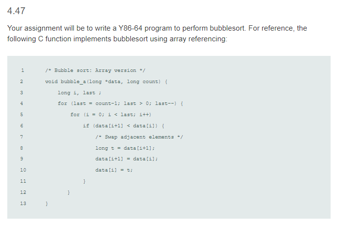 Solved For Part A , ﻿Write a Y86 ﻿program that sorts an | Chegg.com