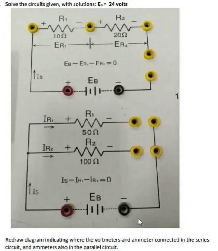 Solved Solve the circuits given, with solutions: EB=24 volts | Chegg.com