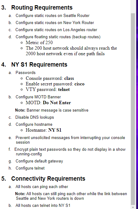 Solved Network: 172.16.0.0/16 2 hosts PC-PT NY User 1 PC-PT | Chegg.com