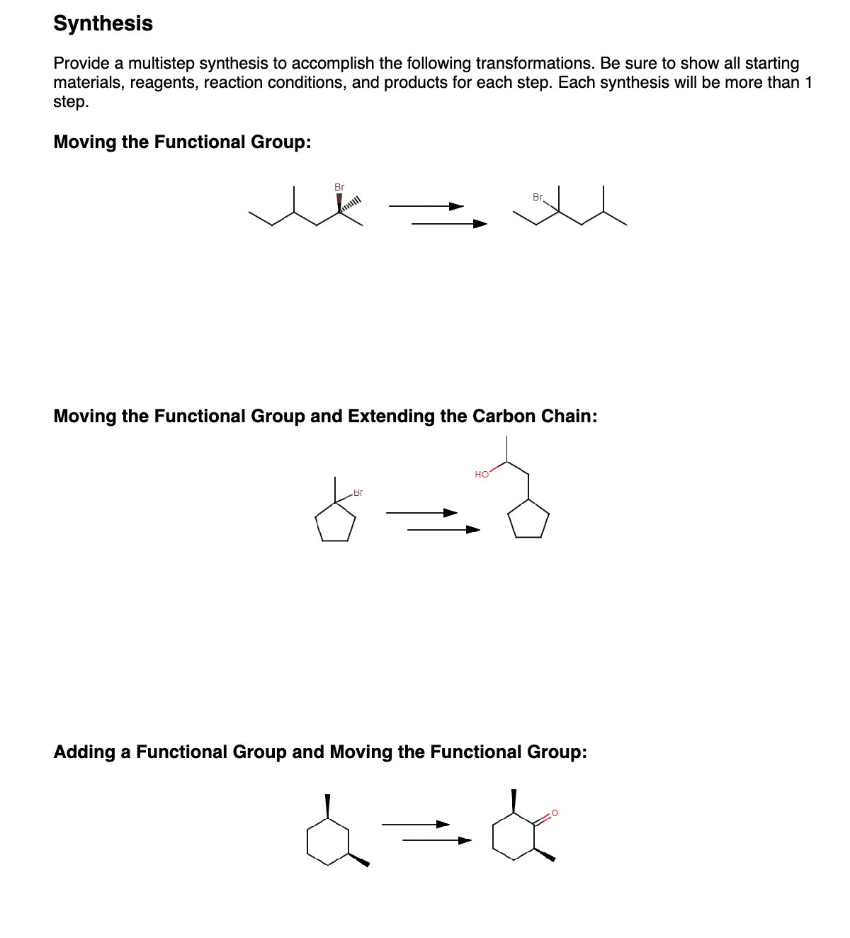 Solved Synthesis Provide a multistep synthesis to accomplish | Chegg.com