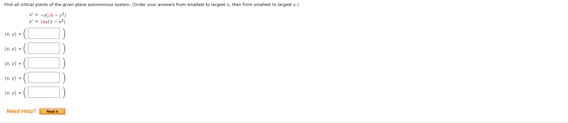 Solved Find all critical points of the given plane | Chegg.com