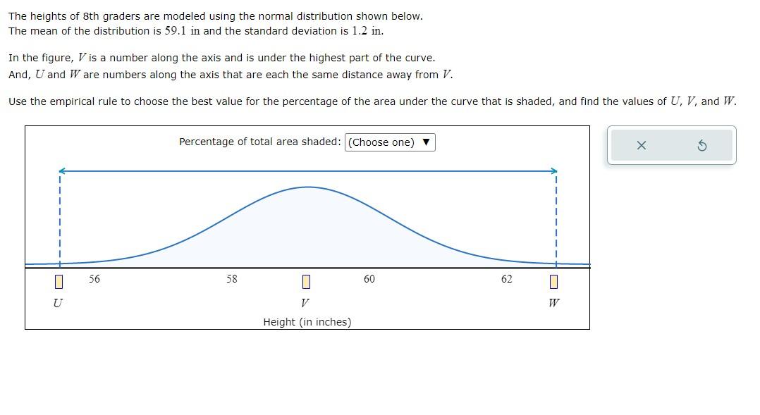 Solved The heights of 8th graders are modeled using the | Chegg.com