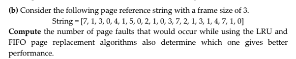 Solved (b) Consider the following page reference string with | Chegg.com
