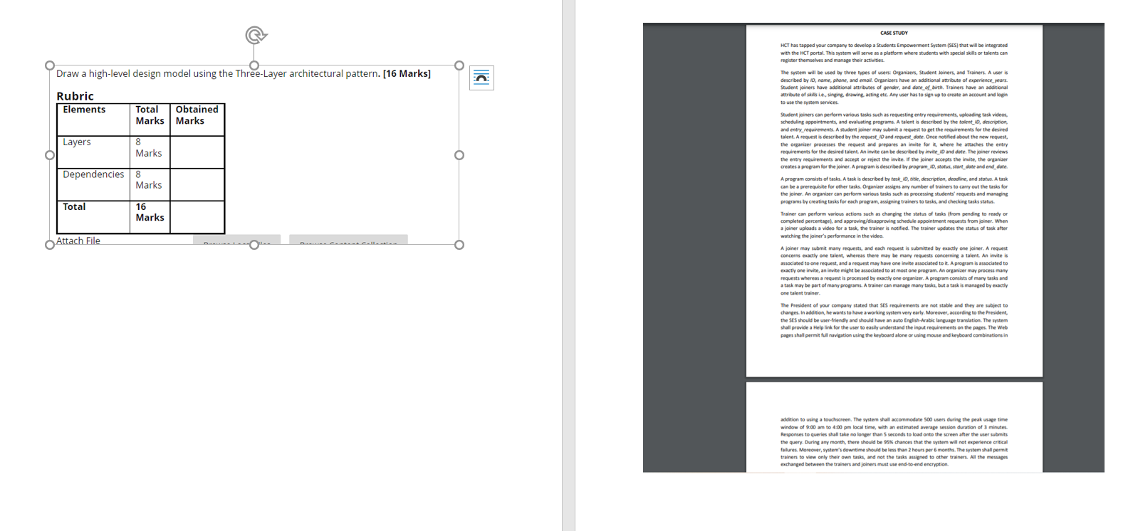 Solved CASE STUDY O Draw a high-level design model using the | Chegg.com