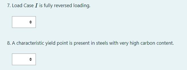 Solved 7. Load Case I is fully reversed loading. 8. A | Chegg.com