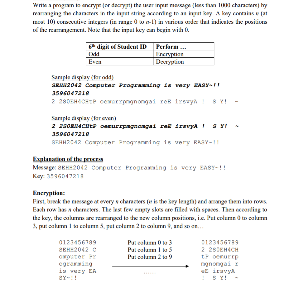 Solved Write a program to encrypt (or decrypt) the user | Chegg.com