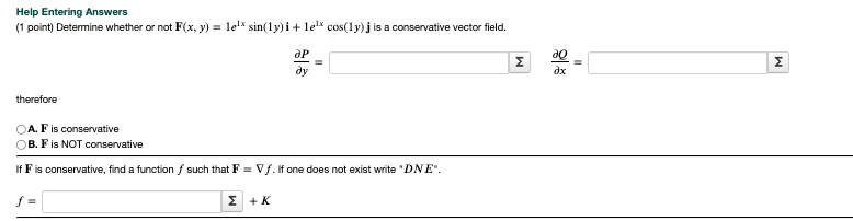 Solved (1 point) Determine whether or not | Chegg.com
