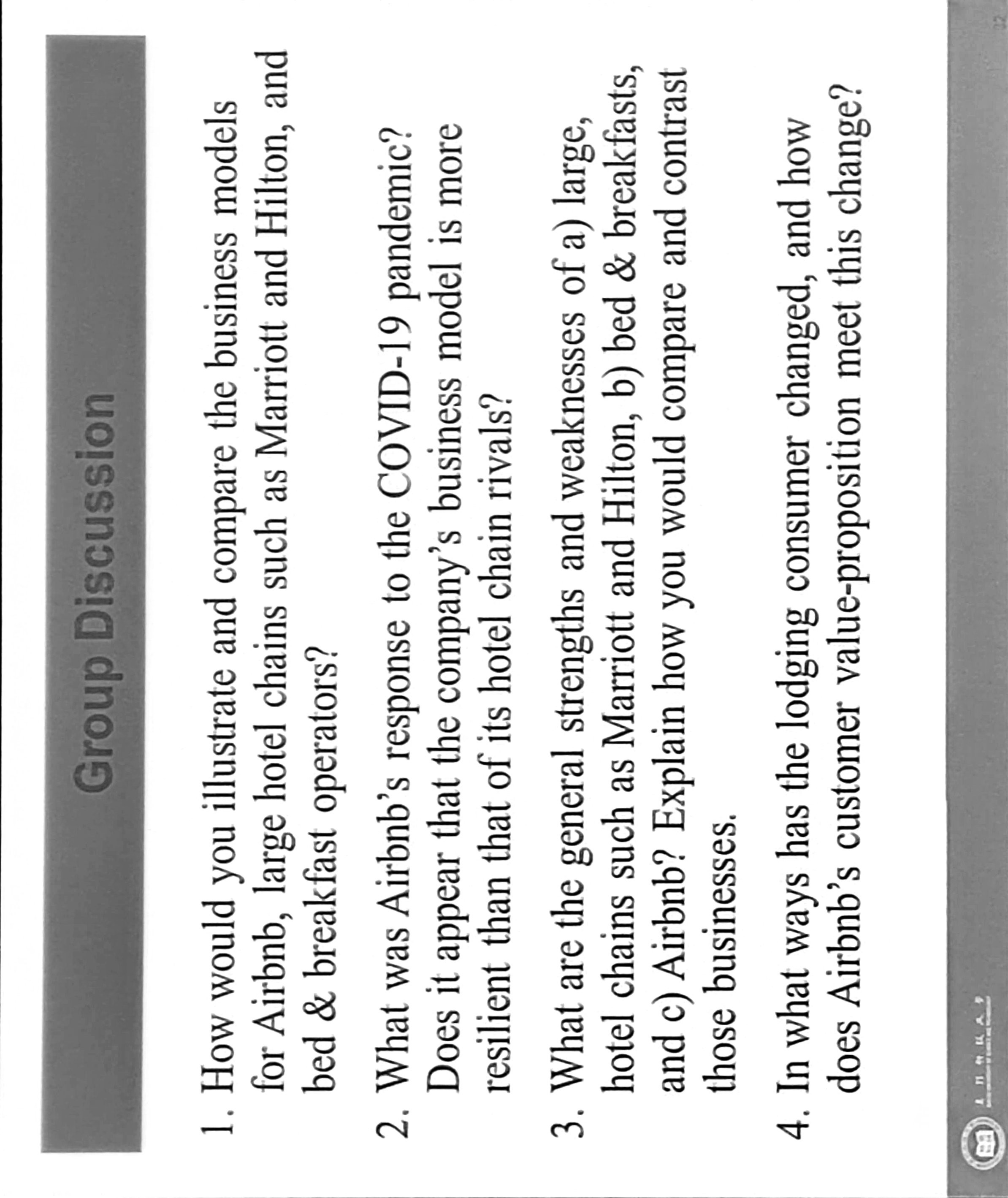 Solved Group DiscussionHow would you illustrate and compare | Chegg.com