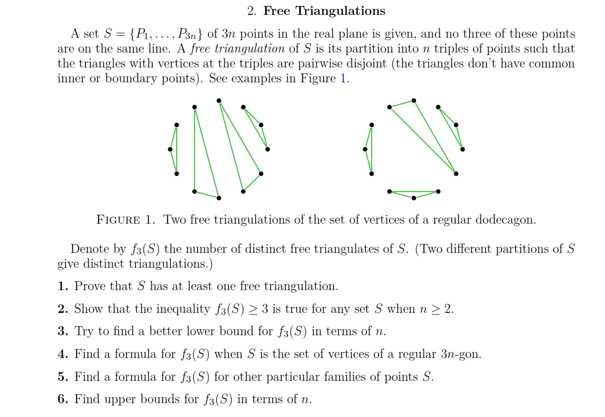 2. Free Triangulations A set S={P1,…,P3n} of 3n | Chegg.com