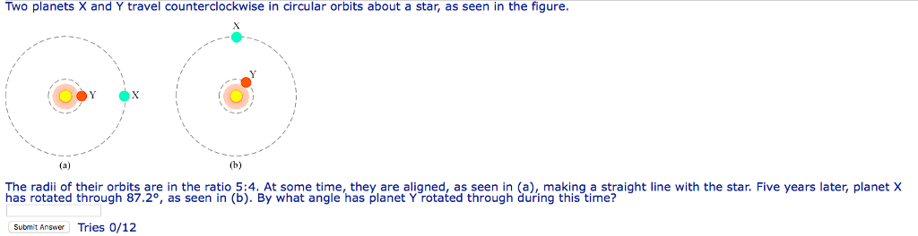 Solved Two planets X and Y travel counterclockwise in | Chegg.com