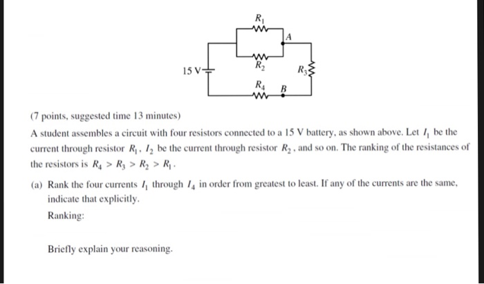 Solved Ri R3 R4 (7 points, suggested time 13 minutes) A | Chegg.com