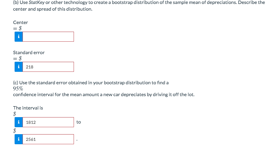 Solved (b) Use StatKey or other technology to create a | Chegg.com